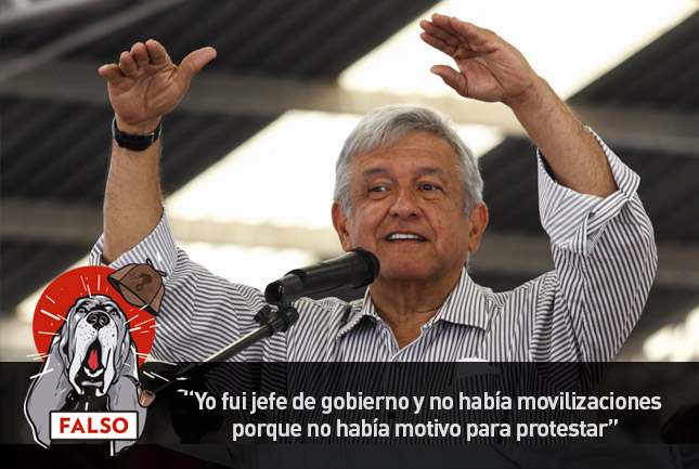 El Sabueso: AMLO asegura que en su gobierno no hubo manifestaciones ¿Será?
