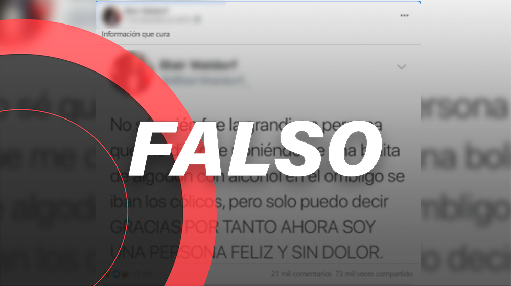 ¡No lo hagas, por favor! Un *algodón con alcohol en el ombligo no ayuda ...