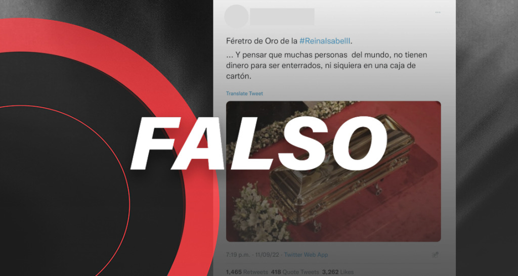 Este féretro de oro no es de la Reina Isabel II, sino del funeral de José José en 2019