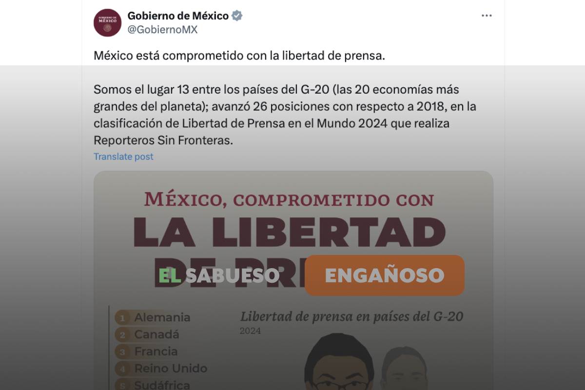 La libertad de prensa en México sigue estando en peligro, el Gobierno Federal miente con datos ...
